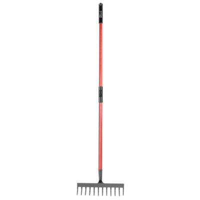Hardys Garden Soil Rake - 12 Tooth Carbon Steel Head, Steel Shaft with ...