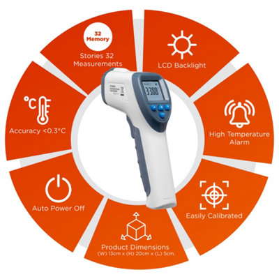 Hardys Handheld Digital LCD Temperature Thermometer Laser Non-Contact ...