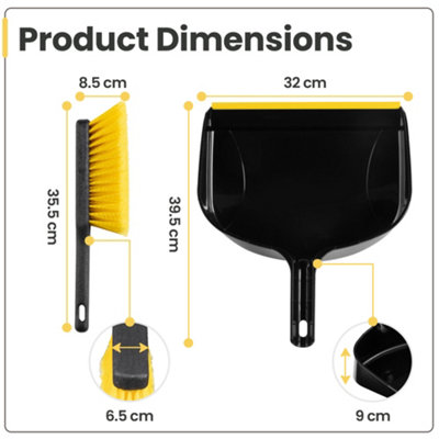 Hardys Large Heavy Duty Dustpan and Brush Wide Dust Pan Cleaning ...