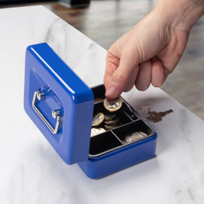 Hardys Metal Cash Box Money Bank Deposit Steel Tin Security Safe Petty ...