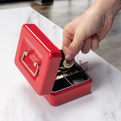 Hardys Metal Cash Box Money Bank Deposit Steel Tin Security Safe Petty ...