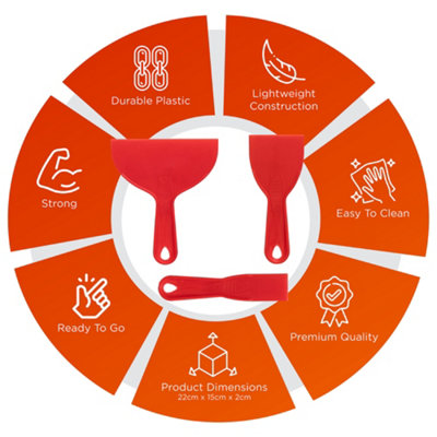 Hardys Plastic 3pc Putty Applicator Set - Putty Spreader, Jointing Tool ...