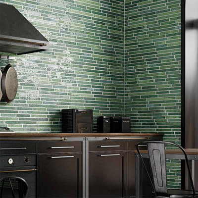 Harlem Garden 150mm x 450mm Ceramic Wall Tile (Pack of 16 w/ Coverage ...