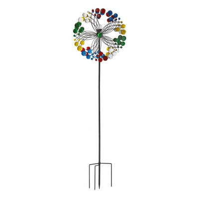 Harlequin Illuminated Wind Spinner with Solar Powered Crackle Globe ...