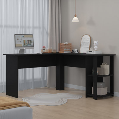 Harmin Black Corner Computer Desk - Perfect for Home Office