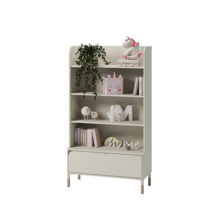 Harmony HR-02 Bookcase in Cashmere & Truffle - 890mm x 1590mm x 400mm ...