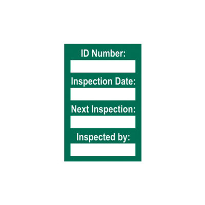 Harness Inspection Safety Tags - Green, Pack of 20 for Equipment ...