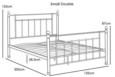 Harpenden Black Metal Small Double Bed Frame 4ft
