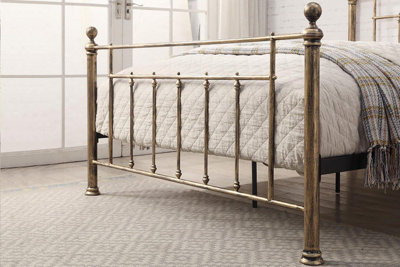 Harpenden Brushed Gold Metal Bed Frame Double 4ft6