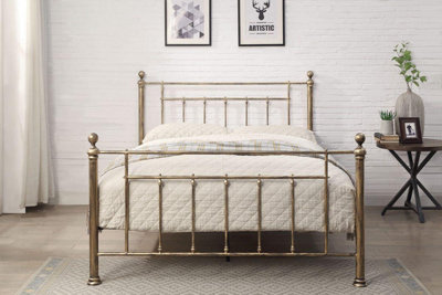 Harpenden Brushed Gold Small Double Metal Bed Frame 4ft