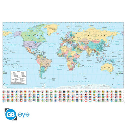 Harper Collins World Map 61 x 91.5cm Maxi Poster | DIY at B&Q