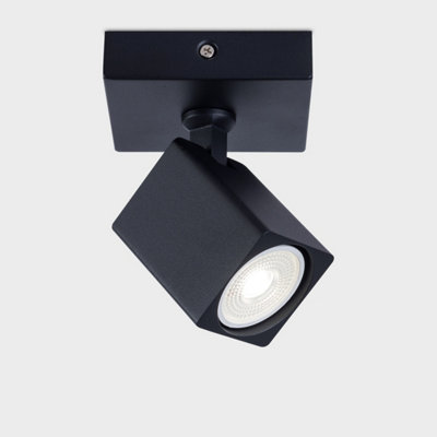 Harper Living 1 light Spot light, square shaped, Black | DIY at B&Q