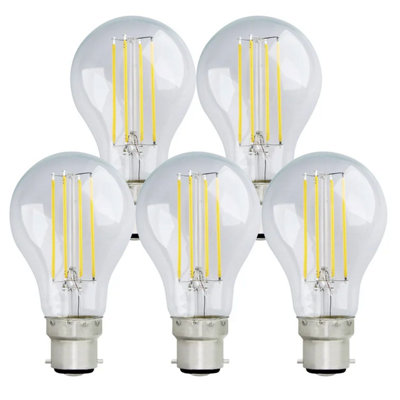 Harper Living 8 Watts GLS B22 BC Bayonet LED Light Bulb Clear Warm ...