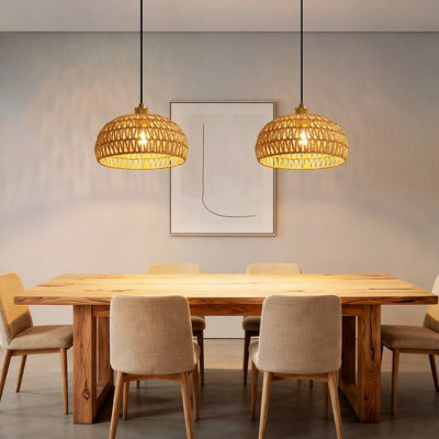 HARPER LIVING Easy Fit Handwoven Rope Ceiling Light Shade with Reducer ...
