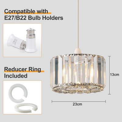 HARPER LIVING Easy Fit Pendant Shade, Chrome Ceiling Light Shade with ...