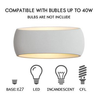 HARPER LIVING Large Wall Lights, Indoor Wall Sconce Lamp with White ...