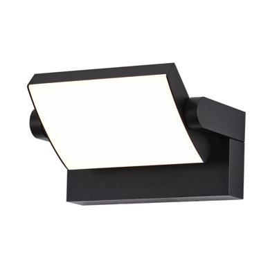 Harper Living Matt Black Modern Rectangular LED Outdoor Wall Light ...