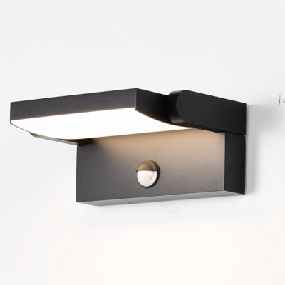 Harper Living Matt Black Modern Rectangular LED Outdoor Wall Light ...