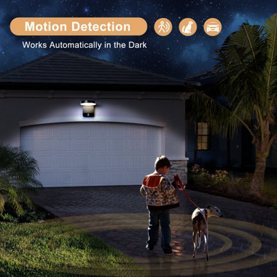 Harper Living Matt Black Modern Round LED Outdoor Wall Light Mains ...