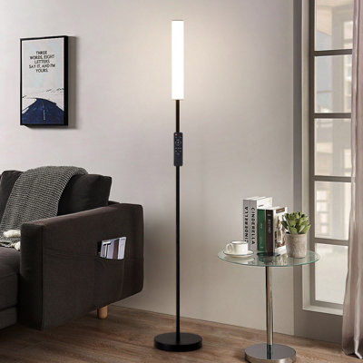 HARPER LIVING Modern LED Floor Lamp with Remote + Touch Control, Black ...
