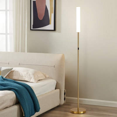 HARPER LIVING Modern LED Floor Lamp with Remote + Touch Control, Gold ...