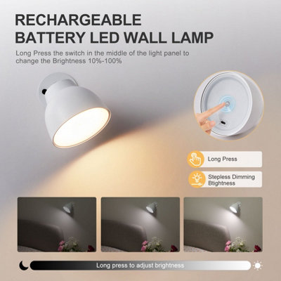 HARPER LIVING Rechargeable Wall Light, LED Wireless Wall Lamp with ...