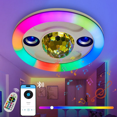 HARPER LIVING RGB Remote E27 LED Light Bulb with Speaker, 30W 2400LM ...