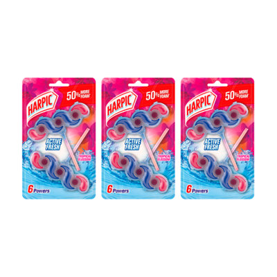Harpic Toilet Rim Block Cleaner Active Fresh Power Tropical Blossom - 2 ...