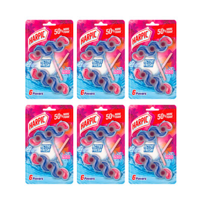 Harpic Toilet Rim Block Cleaner Active Fresh Power Tropical Blossom - 2 ...