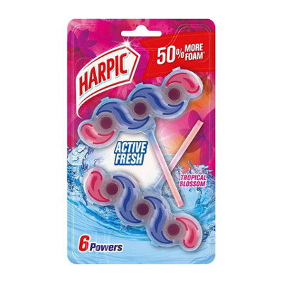 Harpic Toilet Rim Block Cleaner Active Fresh Power Tropical Blossom - 2 ...