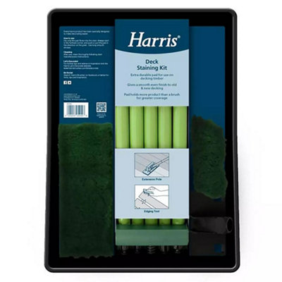 Harris Essentials Garden Timber Decking Paint Pad Woodcare Kit