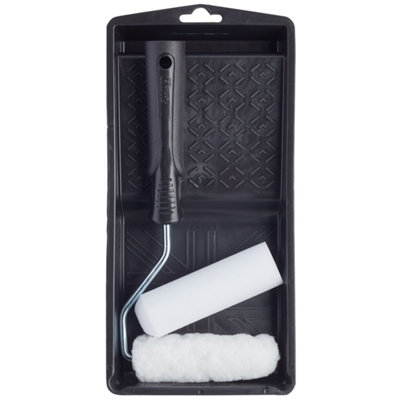 Harris Essentials Gloss 4 Inch Mini Paint Roller Set 4 Piece Black White One Size