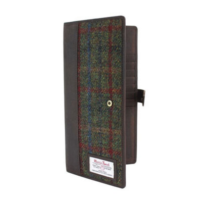 Harris Tweed Travel Document Wallet: Breanais Green