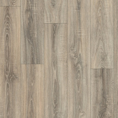 Harro Mill Oak Brown Wood Effect Click Laminate Flooring - Plank (8mm ...