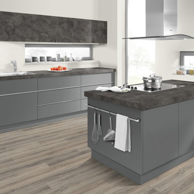 Harro Mill Oak Brown Wood Effect Click Laminate Flooring - Plank (8mm ...