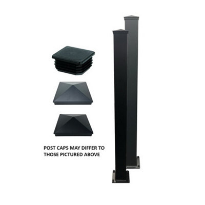Harrogate Aluminium Gate Hinge Post 2400mm High x 100mmx100mm BLACK ...