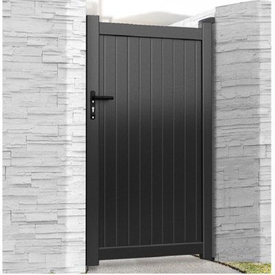 Harrogate Aluminium Pedestrian Garden Gate 900mm Wide x 1800mm High Black