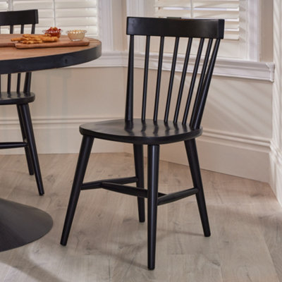 Harrogate Painted Spindle Back Kitchen Furniture Dining Room Chair Black