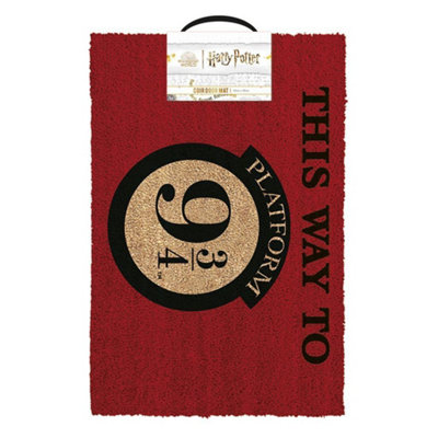 Harry Potter Coir Platform 9 3/4 Door Mat Red/Gold/Black (40cm x 1.5cm ...