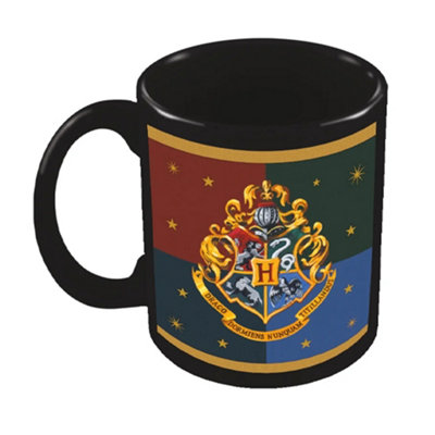 Harry Potter Colourful Hogwarts Crest Mug Black/Multicoloured (One Size)