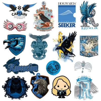 Harry Potter Deluxe Ravenclaw Stickers (Pack of 50) Multicoloured (One ...