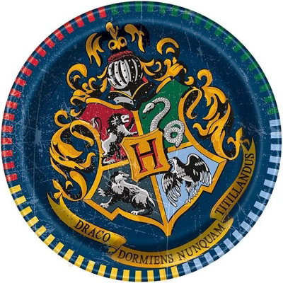 Harry Potter Hogwarts Crest Party Plates (Pack of 8) Multicoloured (One ...