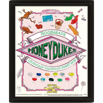 Harry Potter Honeydukes 3D Framed Poster Pink/Green/White (One Size ...