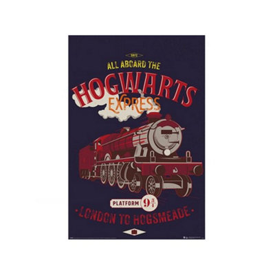 Harry Potter Magical Motors Hogwarts Express Poster Dark Navy/Red (One ...