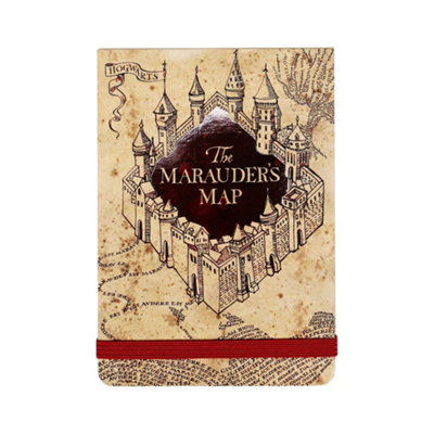 Harry Potter Marauders Map Notebook Beige/Maroon (One Size)
