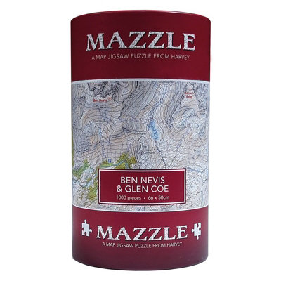Harvey Ben Nevis & Glen Coe Mazzle Map Jigsaw Puzzle 1000pcs