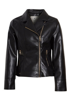 Harvey & Jones Roxanne Black PU Biker Ladies Jackets 10