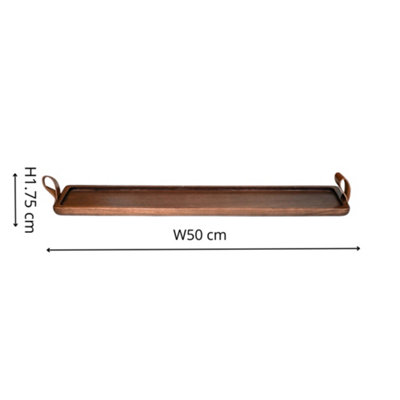 Harvey Walnut Wooden Candle Tray W50cm