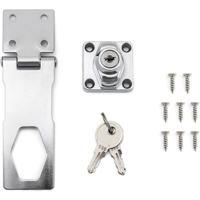Hasp Hasp with Keys and Screws for Gate Shed Garage Door 4 inch 10cm ...