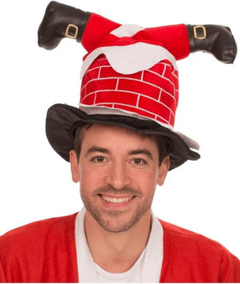 Hat Novelty Plush Christmas Santa Stuck in Chimney Hat Costume ...